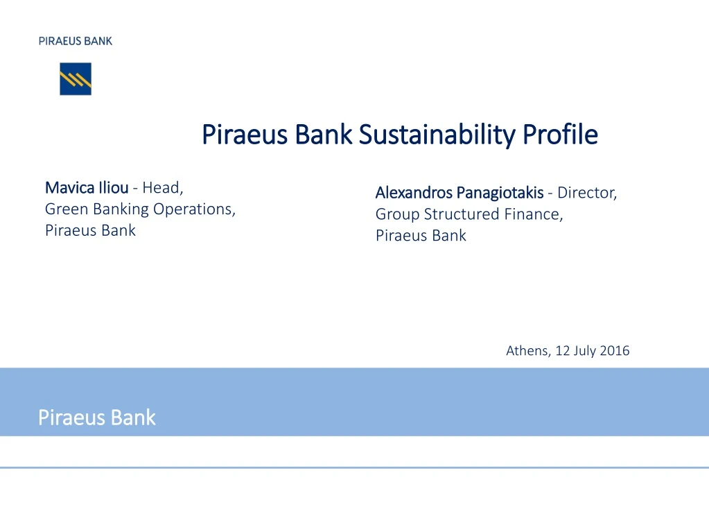 PPT - Piraeus Bank PowerPoint Presentation, free download - ID:8790222