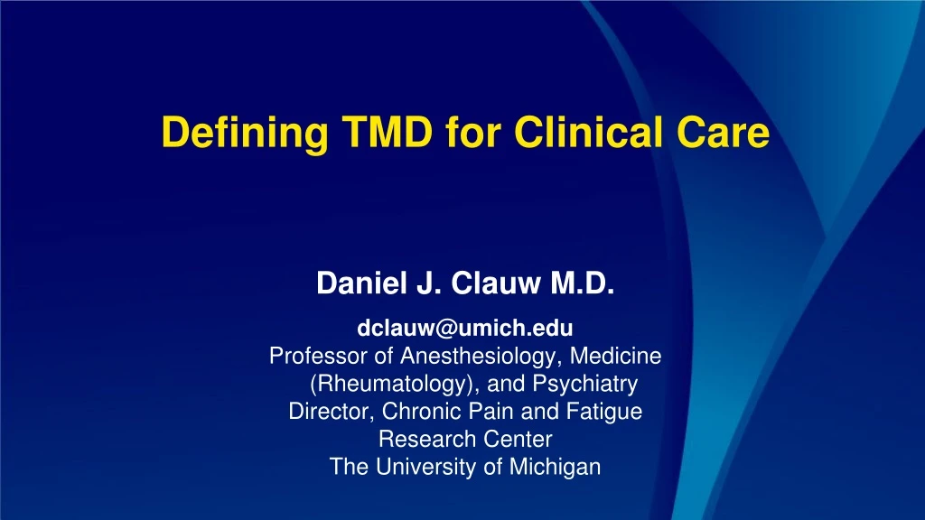 PPT - Defining TMD for Clinical Care PowerPoint Presentation, free ...