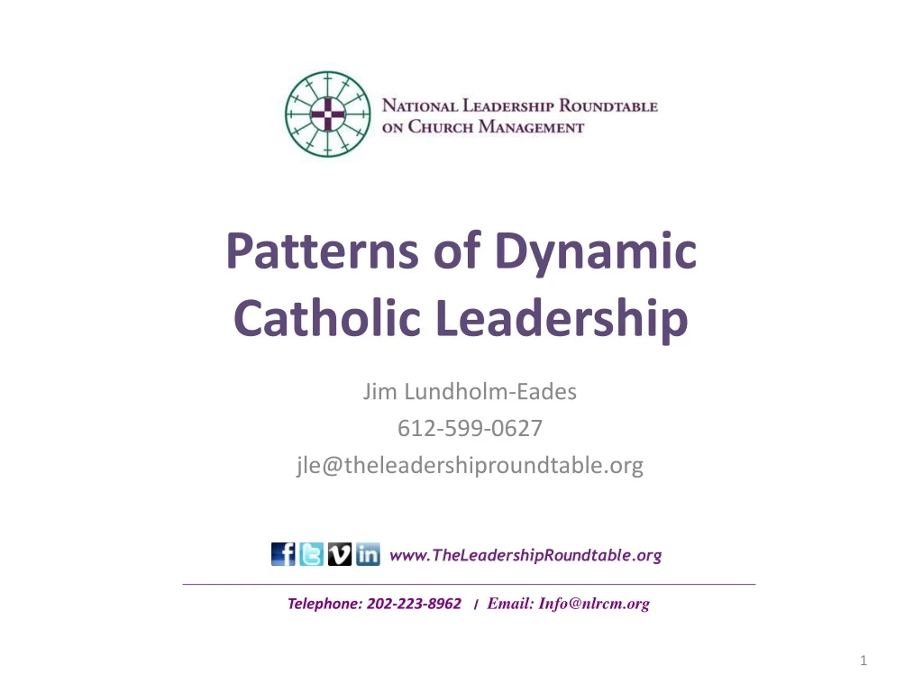 PPT - Patterns of Dynamic Catholic Leadership PowerPoint Presentation ...