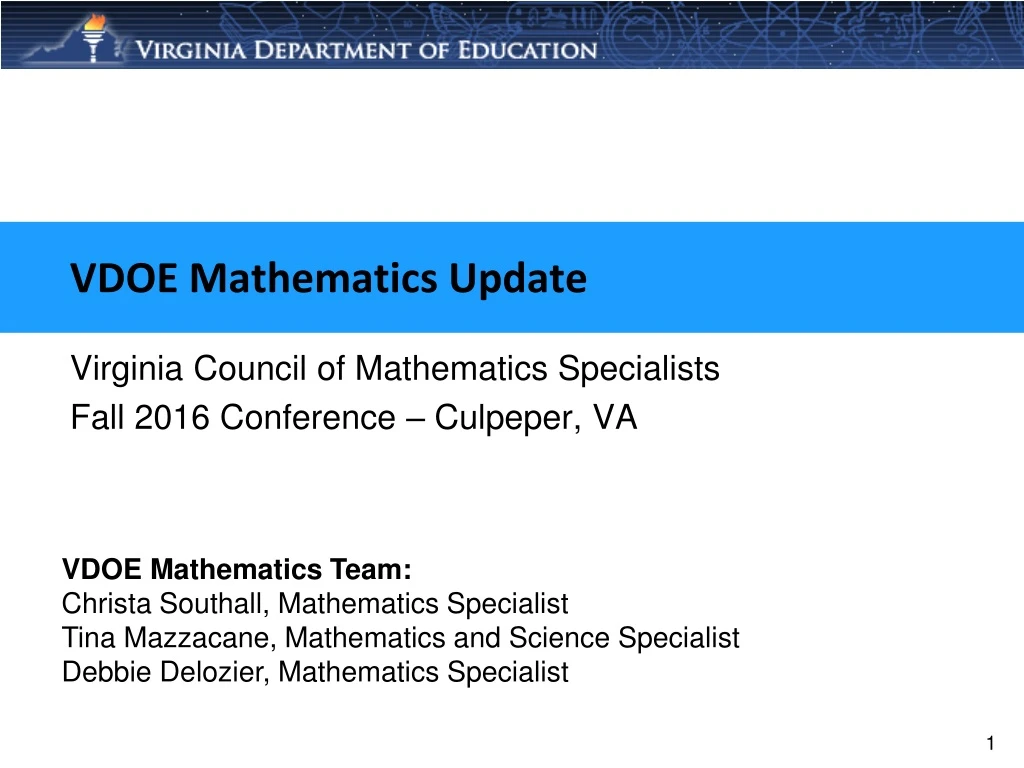 PPT - VDOE Mathematics Update PowerPoint Presentation, free download ...