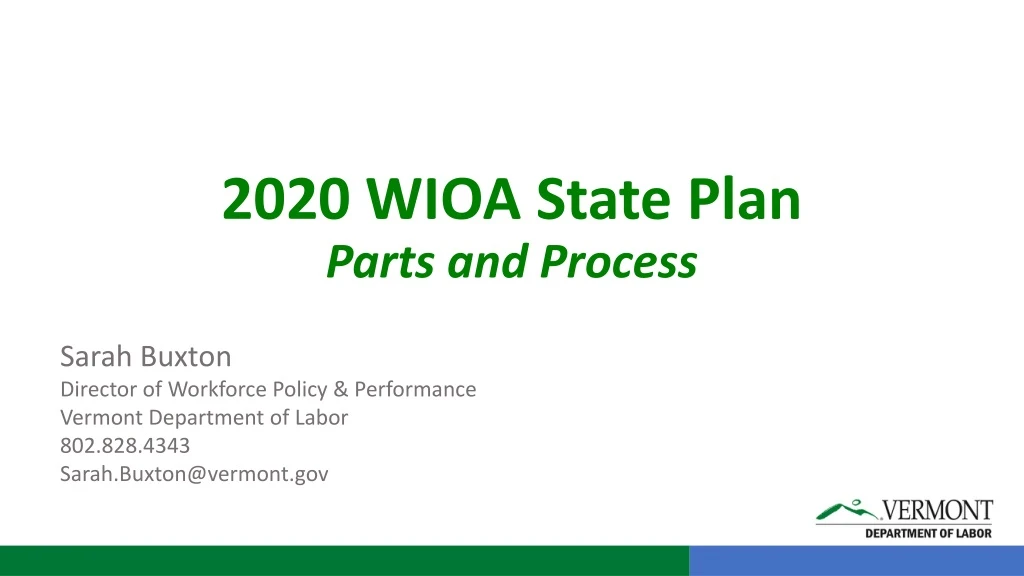 PPT - 2020 WIOA State Plan Parts and Process PowerPoint Presentation, free download - ID:8796229