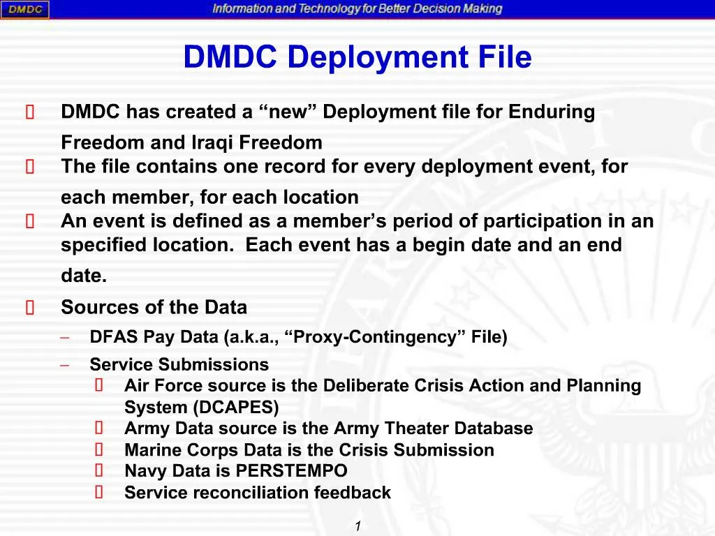 PPT - DMDC Deployment File PowerPoint Presentation, free download - ID ...