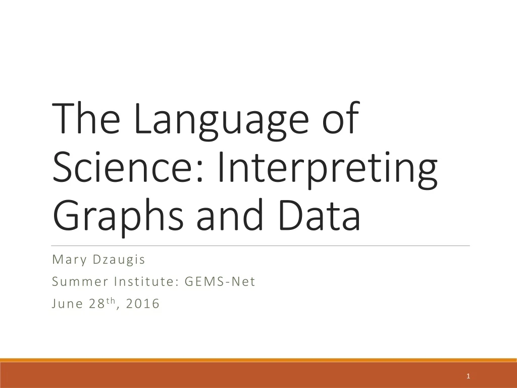 PPT - The Language of Science: Interpreting Graphs and Data PowerPoint ...