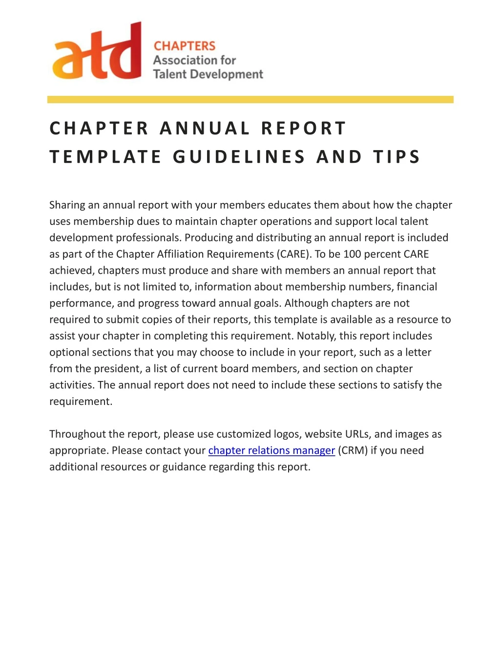 PPT - CHAPTER ANNUAL REPORT TEMPLATE GUIDELINES AND TIPS PowerPoint ...