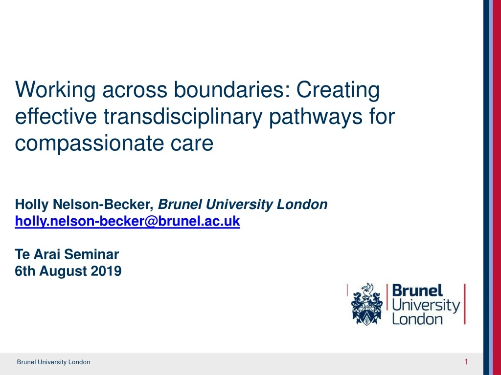 PPT - Working across boundaries: Creating effective transdisciplinary ...