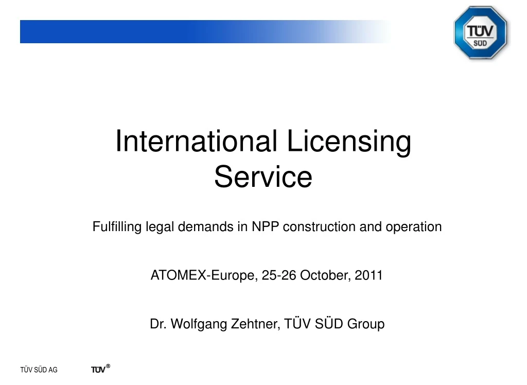PPT - International Licensing Service PowerPoint Presentation, free ...