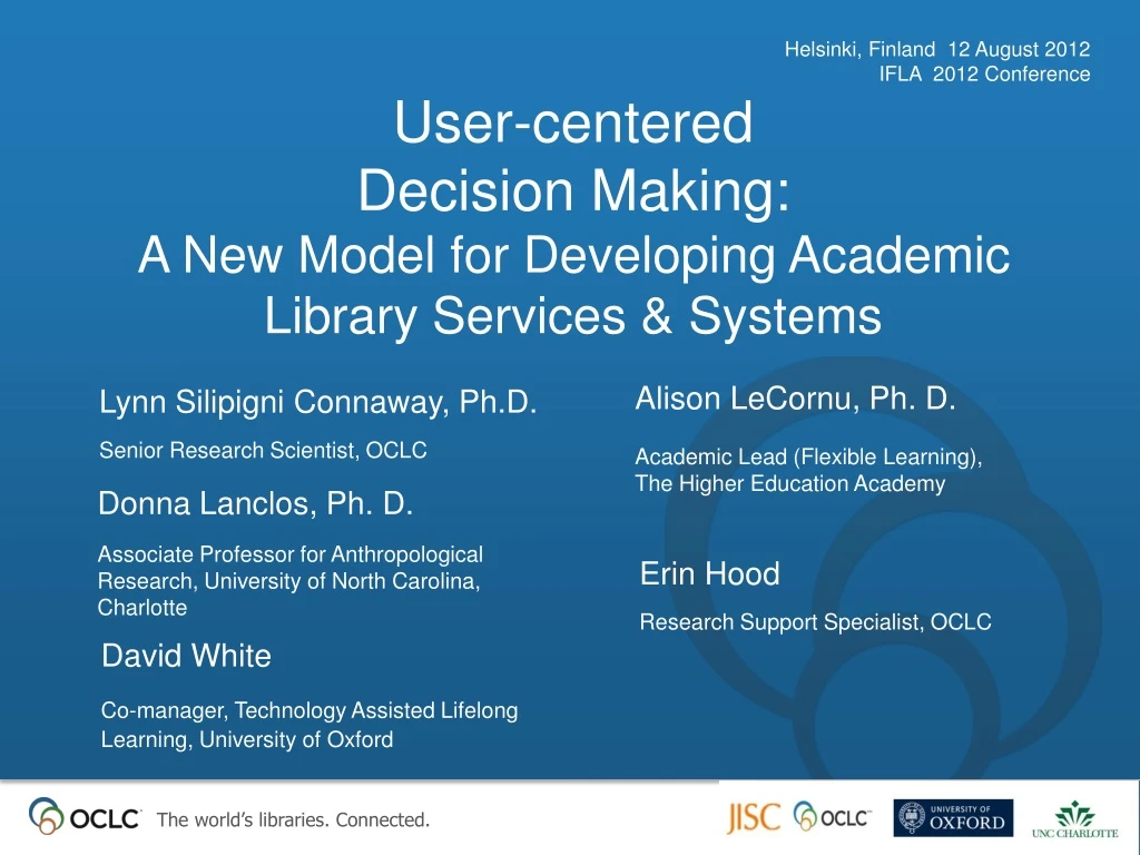 PPT - User-centered Decision Making: A New Model for Developing ...