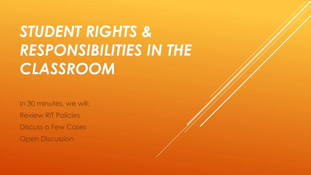 PPT - Student Rights & Responsibilities in the Classroom PowerPoint ...
