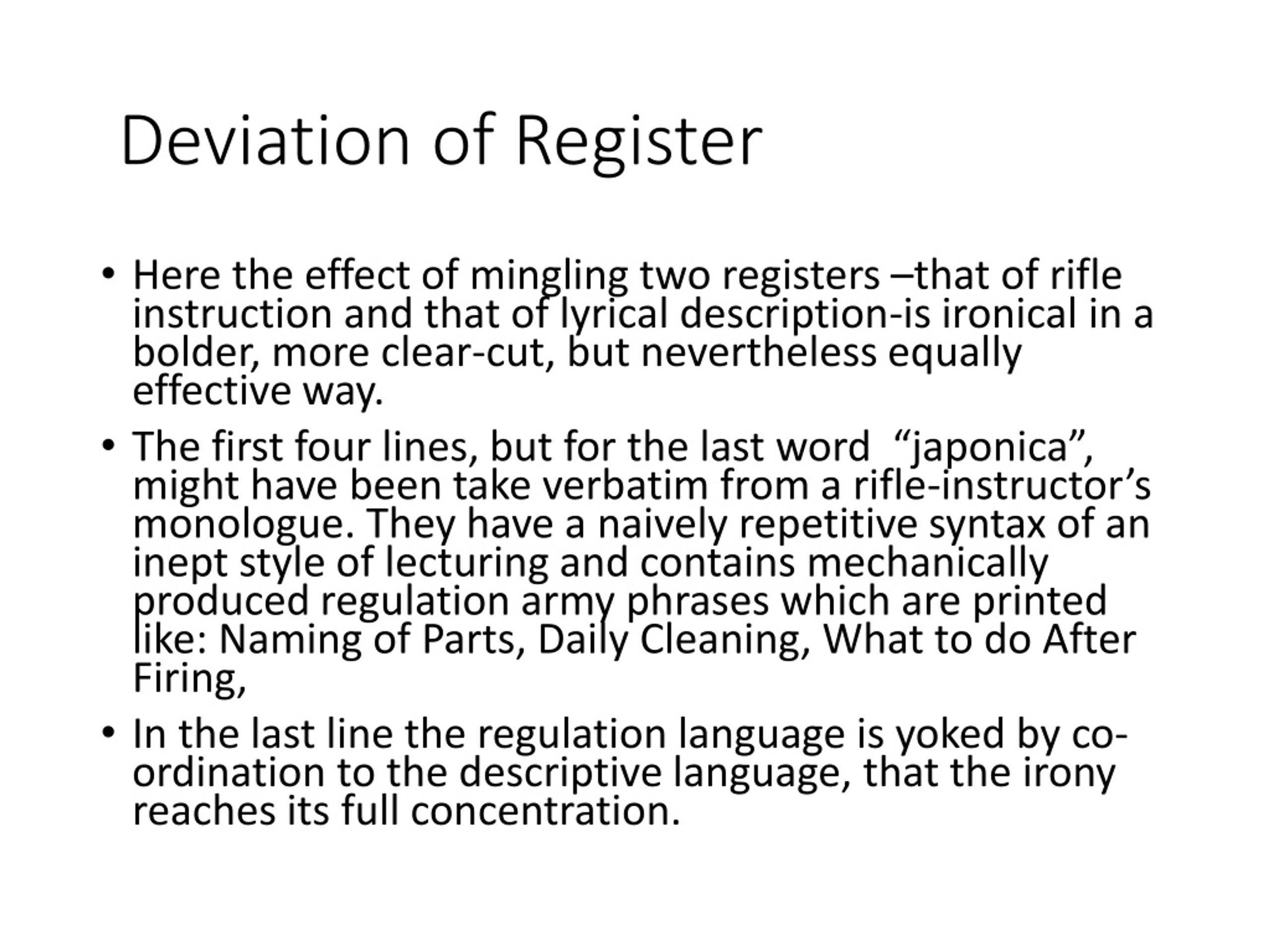 PPT - Exploring Kinds of Deviation in Poetry: Semantic, Dialectical ...