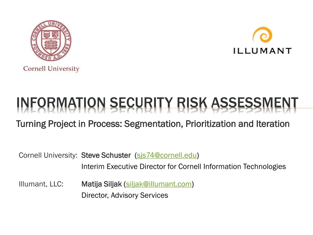 PPT - Information SECURITY Risk Assessment PowerPoint Presentation ...