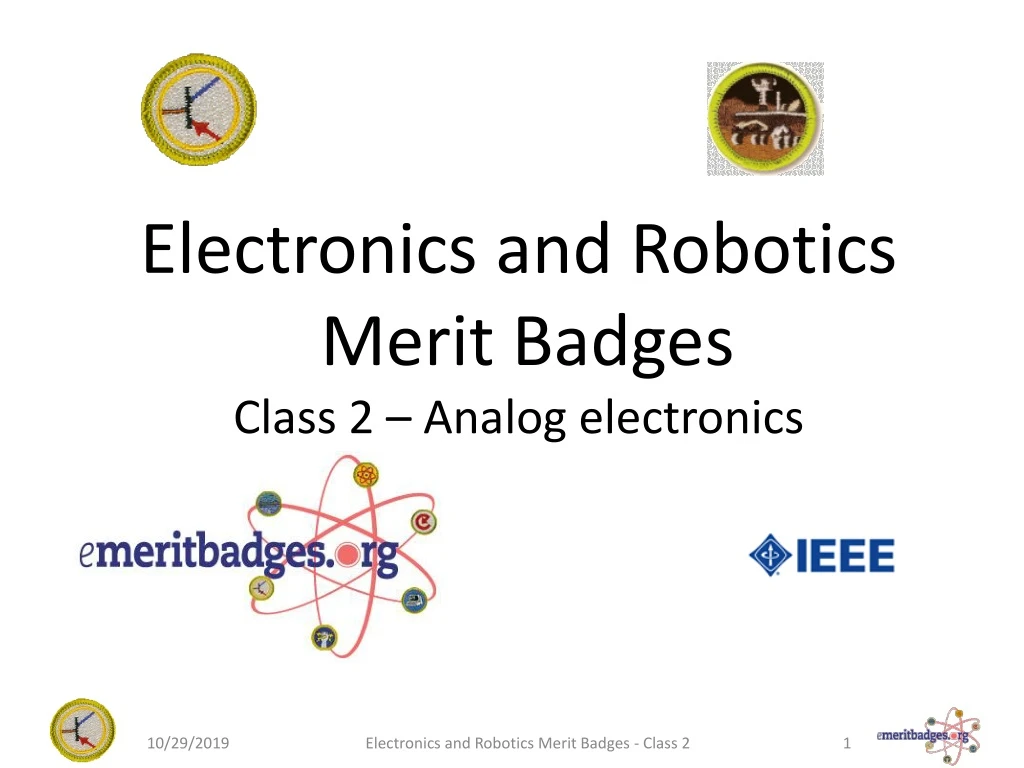 PPT - Electronics and Robotics Merit Badges Class 2 – Analog ...