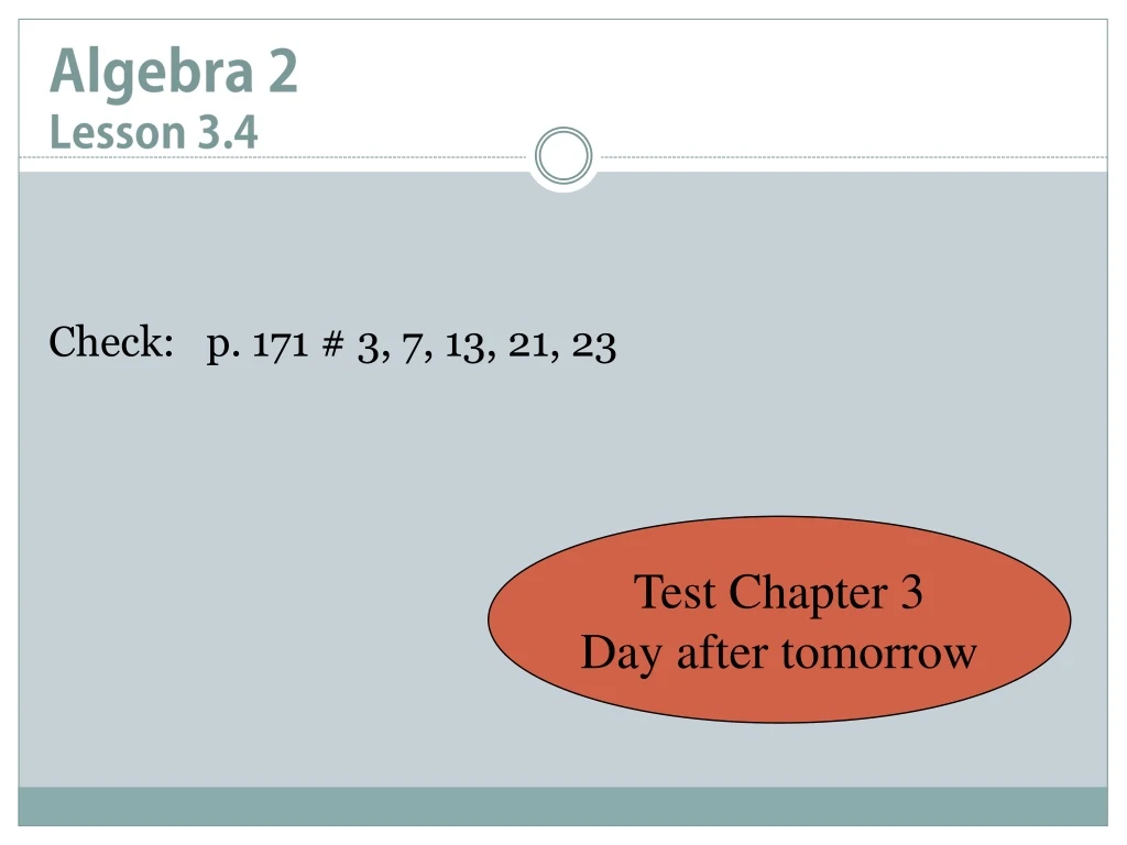 PPT - Algebra 2 Lesson 3.4 PowerPoint Presentation, free download - ID ...