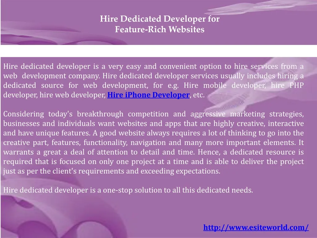 PPT - Hire Web Developers PowerPoint Presentation, free download - ID:881378