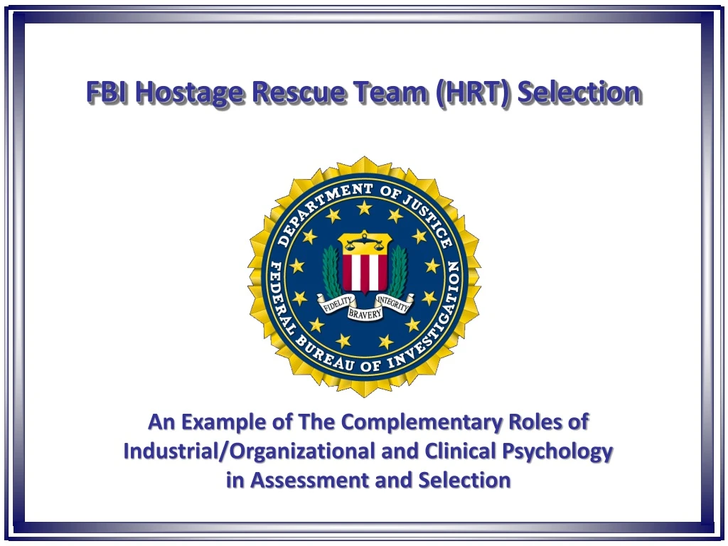 PPT - FBI Hostage Rescue Team (HRT) Selection PowerPoint Presentation ...