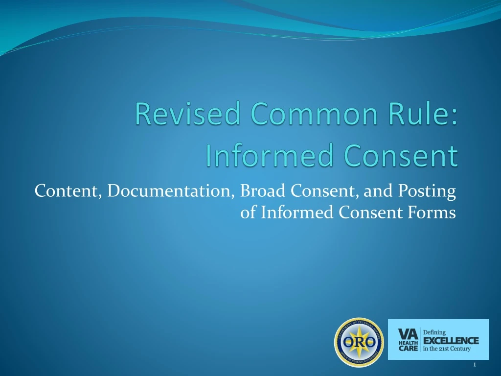 PPT - Revised Common Rule: Informed Consent PowerPoint Presentation ...