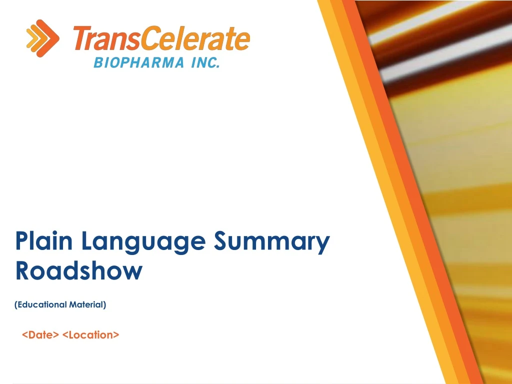 PPT - Plain Language Summary Roadshow (Educational Material) PowerPoint ...