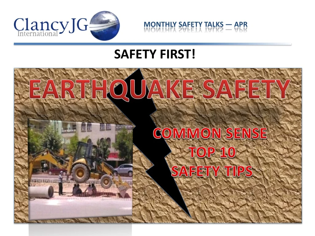 PPT - MONTHLY SAFETY TALKS — APR PowerPoint Presentation, free download ...