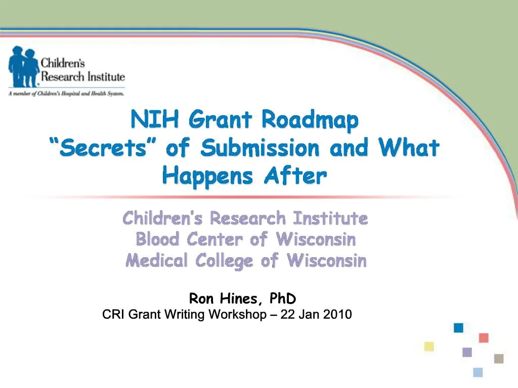 PPT - NIH Grant Roadmap Secrets of Submission and What Happens After ...