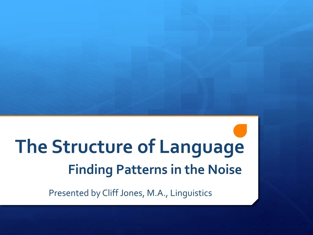 PPT - The Structure of Language PowerPoint Presentation, free download ...