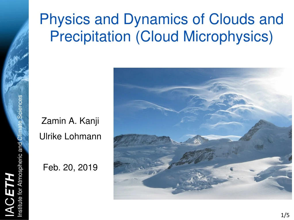 PPT - Physics and Dynamics of Clouds and Precipitation ( Cloud ...
