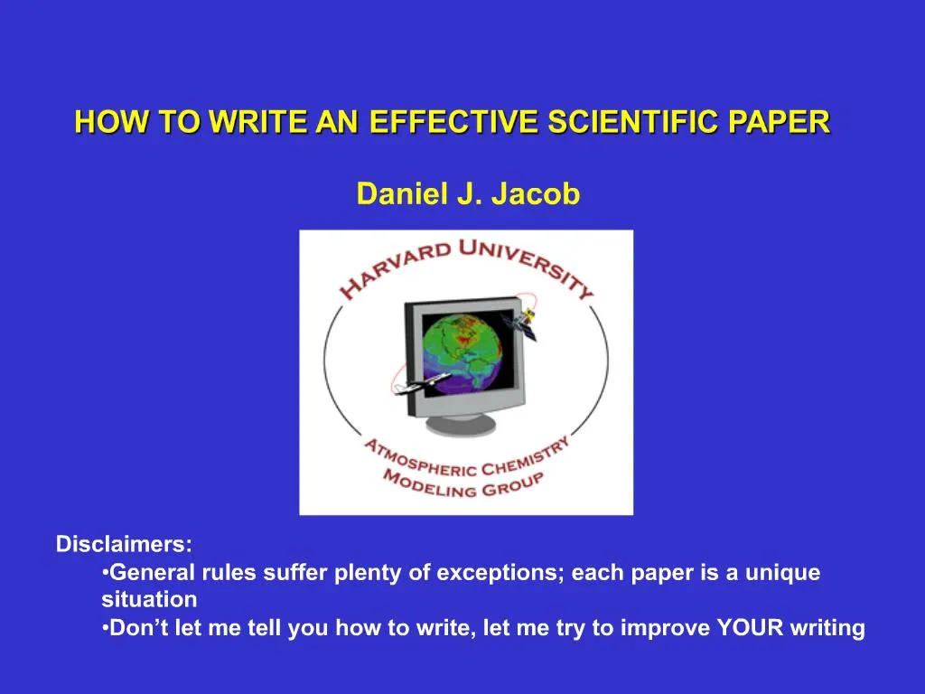PPT - HOW TO WRITE AN EFFECTIVE SCIENTIFIC PAPER PowerPoint ...