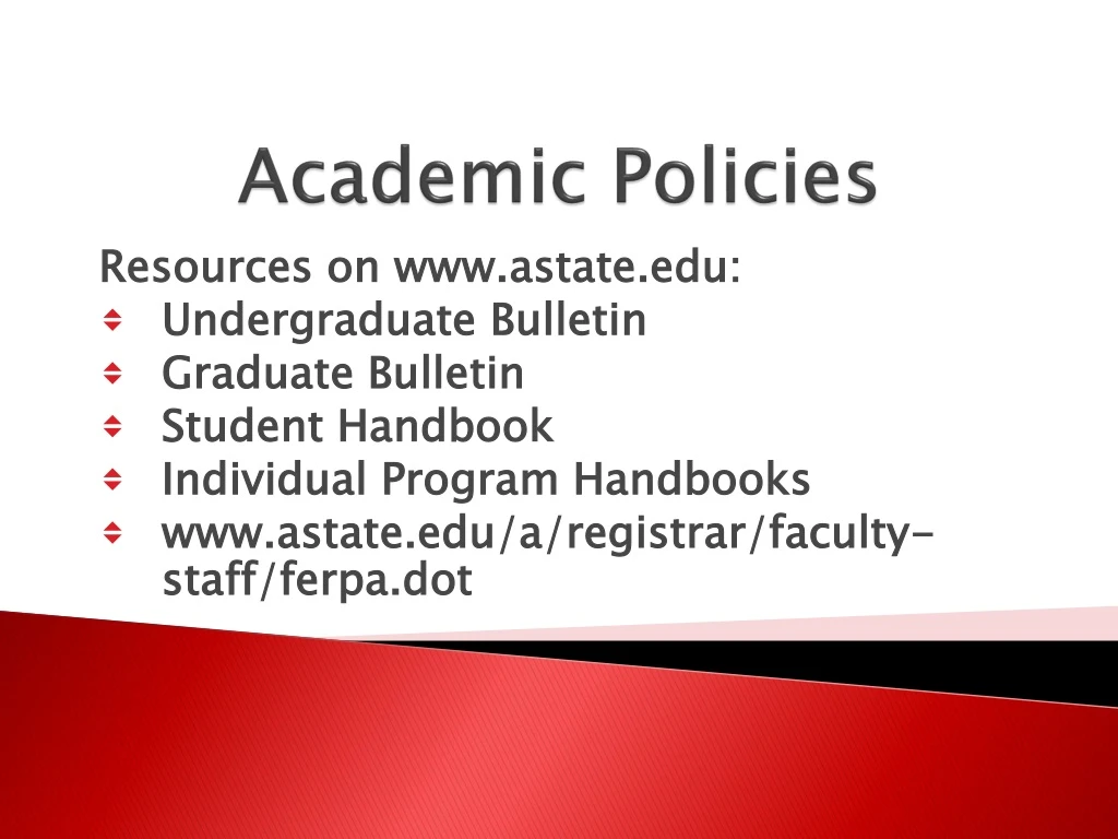 PPT - Academic Policies PowerPoint Presentation, free download - ID:8834624