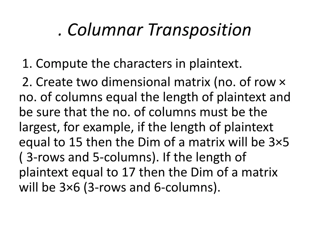 PPT - . Columnar Transposition PowerPoint Presentation, free download ... PPT - . Columnar Transposition PowerPoint Presentation, free download ...