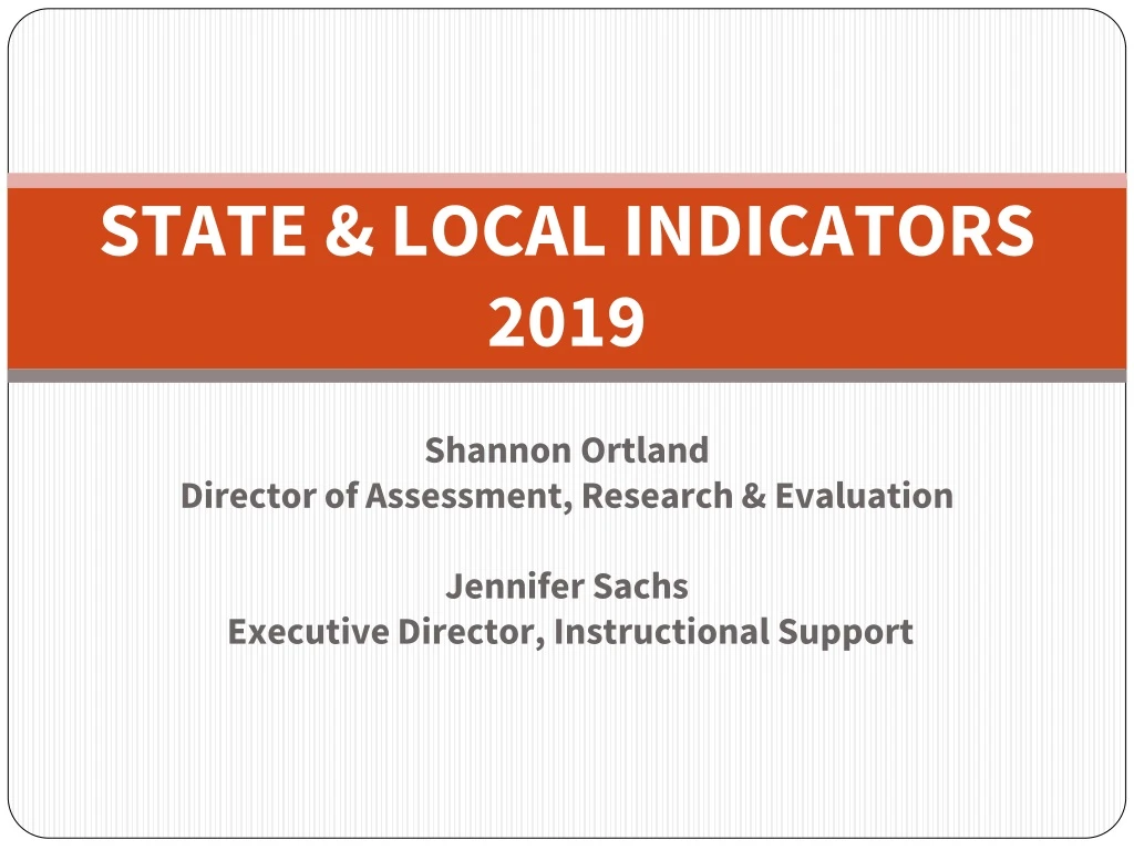 PPT - STATE & LOCAL INDICATORS 2019 PowerPoint Presentation, free ...