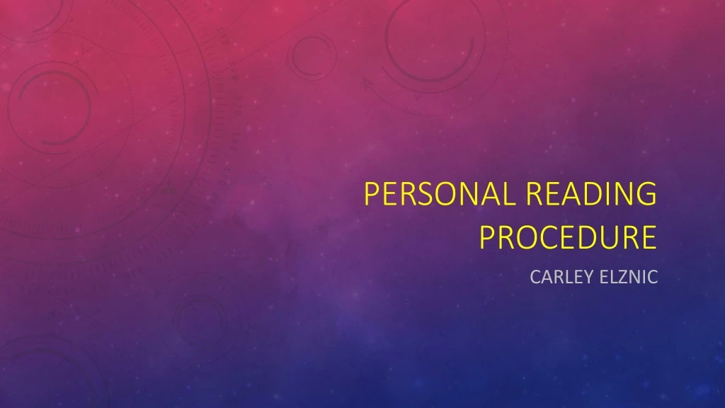 PPT - Personal Reading Procedure PowerPoint Presentation, free download ...