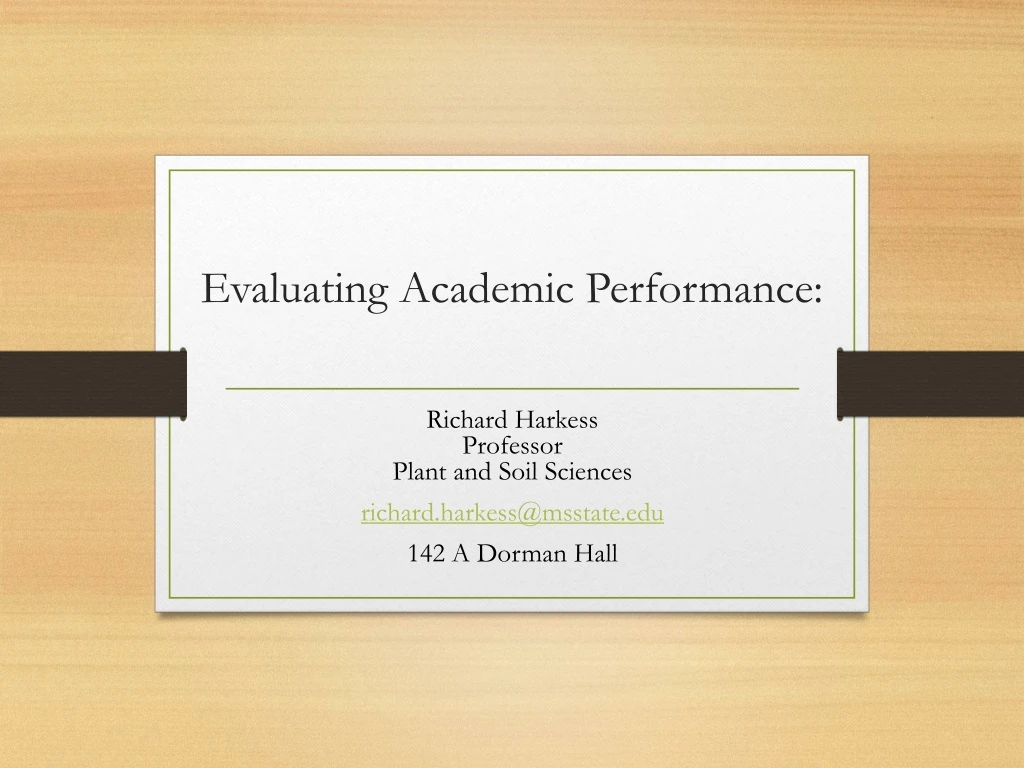 PPT - Evaluating Academic Performance: PowerPoint Presentation, free ...