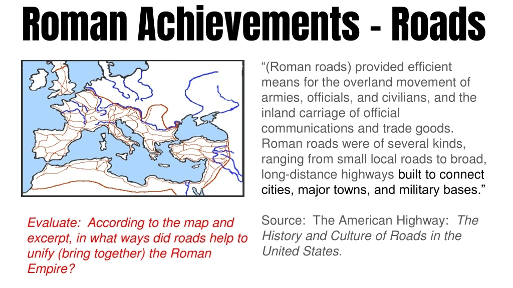 PPT - Roman Achievements - Roads PowerPoint Presentation, free download ...
