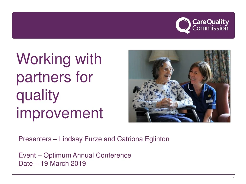 PPT - Working with partners for quality improvement PowerPoint ...