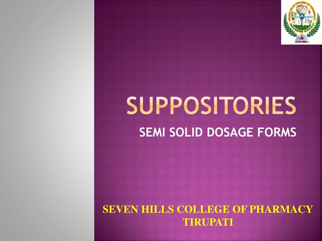 PPT - SUPPOSITORIES PowerPoint Presentation, free download - ID:8841611