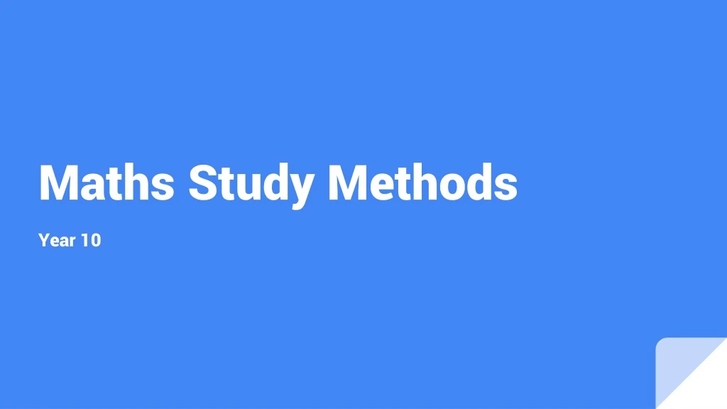 PPT - Maths Study Methods PowerPoint Presentation, free download - ID ...