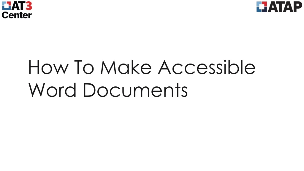 PPT - How To Make Accessible Word Documents PowerPoint Presentation ...