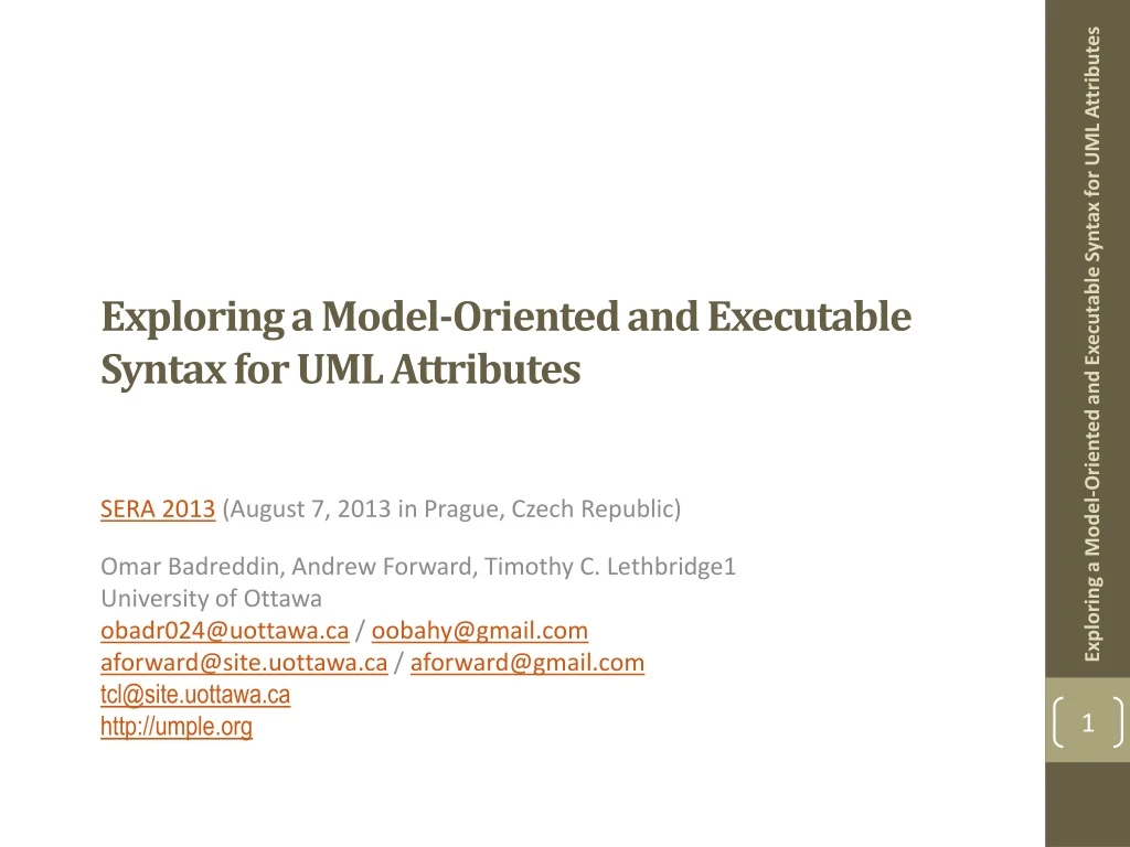 Ppt Exploring A Model Oriented And Executable Syntax For Uml Attributes Powerpoint 1577