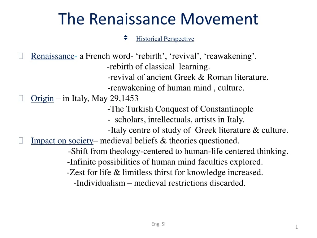 PPT - The Renaissance Movement PowerPoint Presentation, free download ...