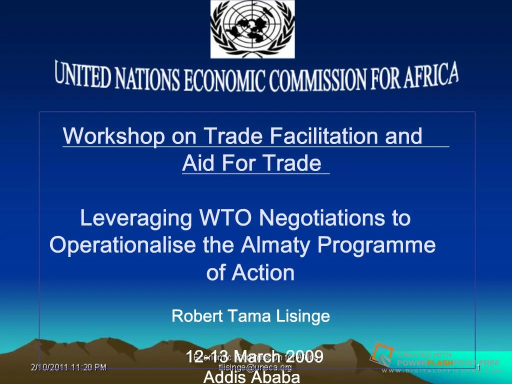 PPT - Leveraging WTO Negotiations to Operationalise the Almaty ...