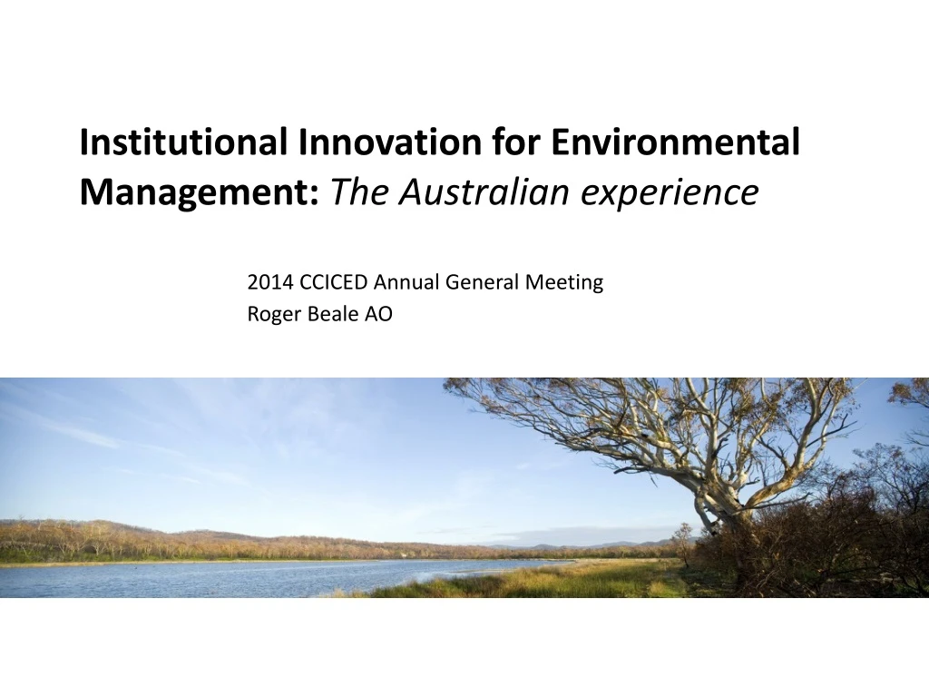 PPT - Institutional Innovation for Environmental Management: The ...