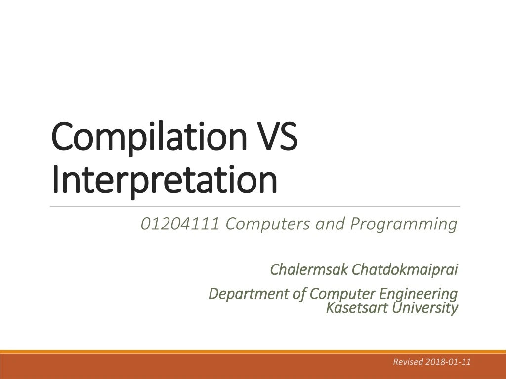 Ppt Compilation Vs Interpretation Powerpoint Presentation Free Download Id8850066