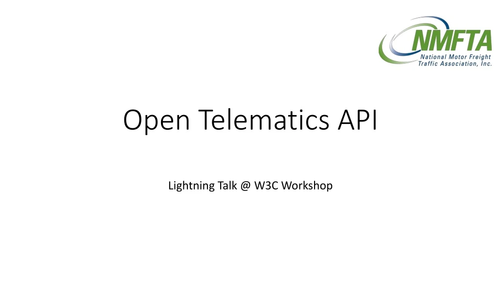 PPT - Open Telematics API PowerPoint Presentation, free download - ID ...