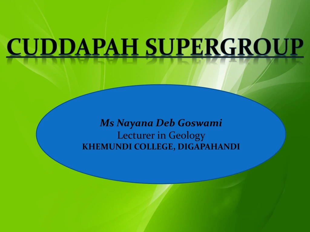 PPT - CUDDAPAH SUPERGROUP PowerPoint Presentation, free download - ID ...