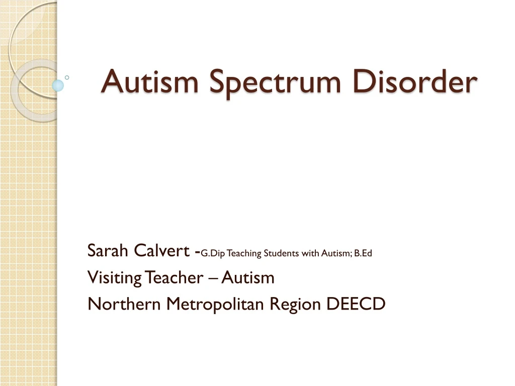 PPT - Autism Spectrum Disorder PowerPoint Presentation, free download ...
