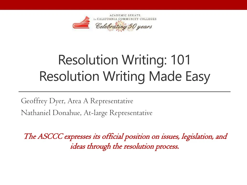 PPT - Resolution Writing: 101 Resolution Writing Made Easy PowerPoint ...
