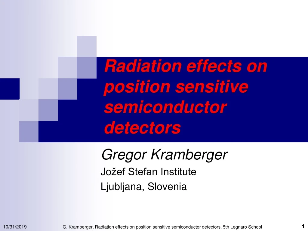 PPT - Radiation effects on position sensitive semiconductor detectors ...