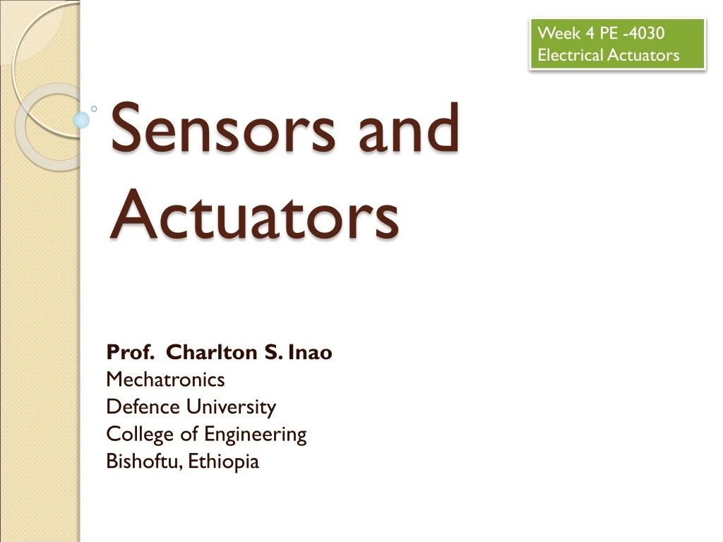 PPT - Sensors and Actuators PowerPoint Presentation, free download - ID ...