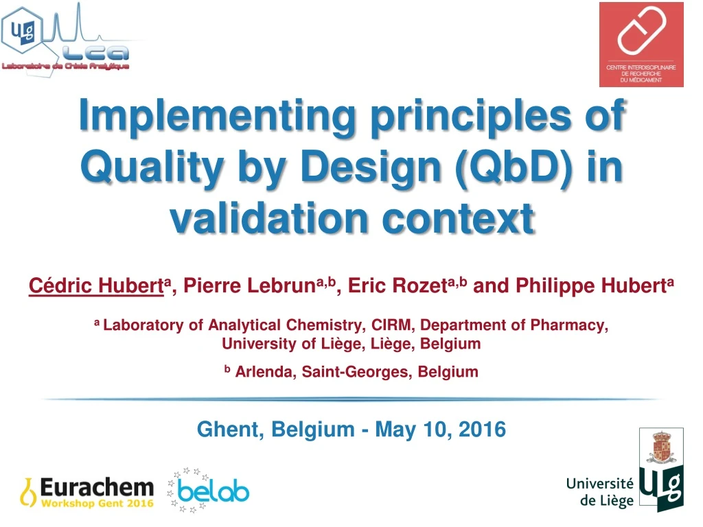 PPT - Implementing principles of Quality by Design ( QbD ) in ...