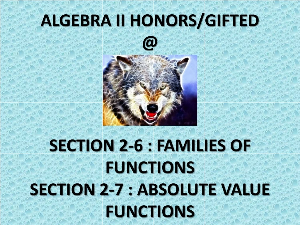PPT - ALGEBRA II HONORS/GIFTED @ PowerPoint Presentation, free download ...