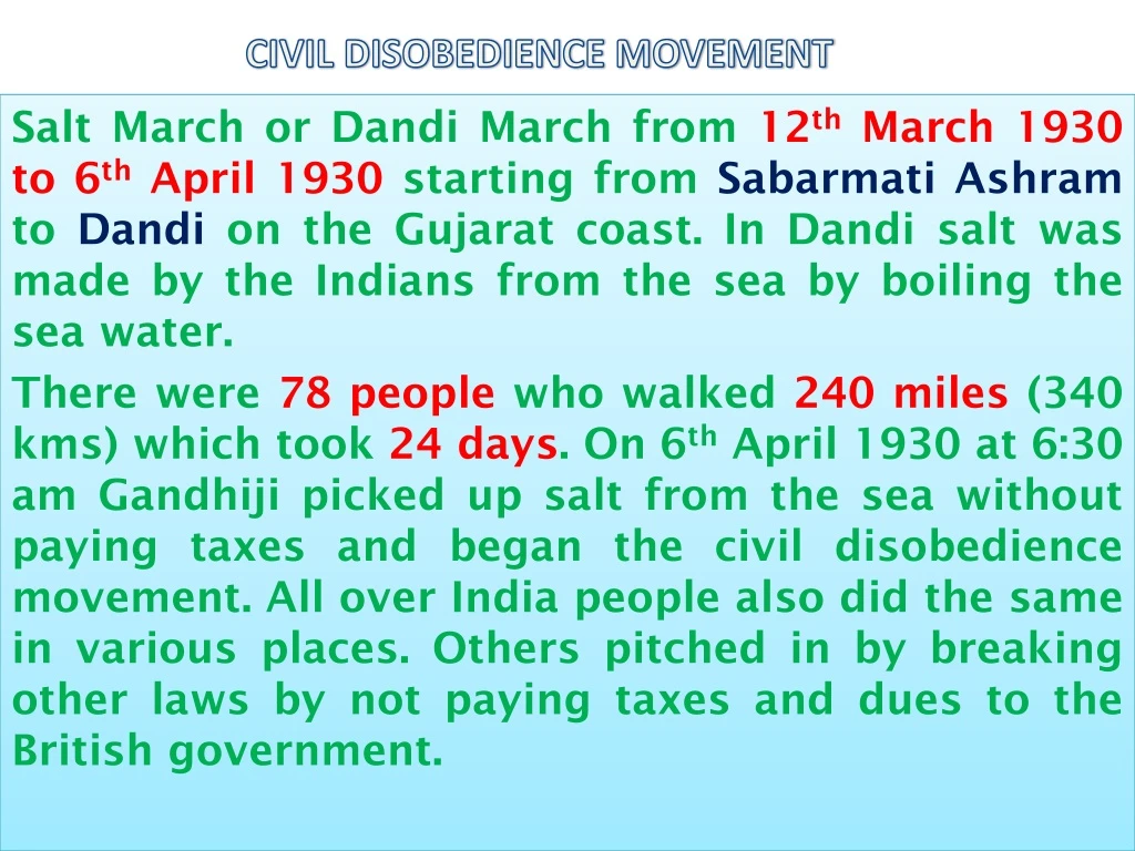 PPT - CIVIL DISOBEDIENCE MOVEMENT PowerPoint Presentation, free ...