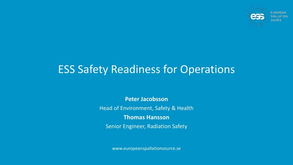 PPT - ESS Safety Readiness for Operations PowerPoint Presentation, free ...